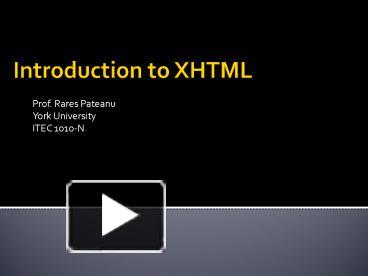 Introduction to XHTML presentation | free to view