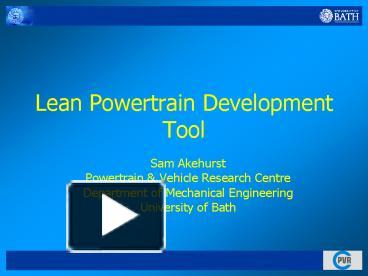 PPT – Lean Powertrain Development Tool PowerPoint presentation | free ...