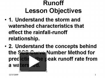 PPT – Runoff Lesson Objectives PowerPoint presentation | free to view ...