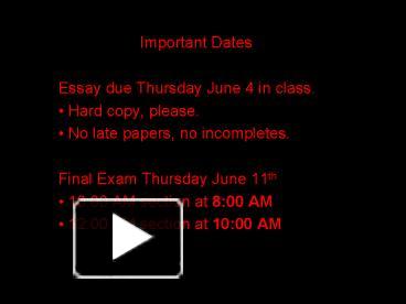 PPT – Important Dates PowerPoint presentation | free to view - id ...