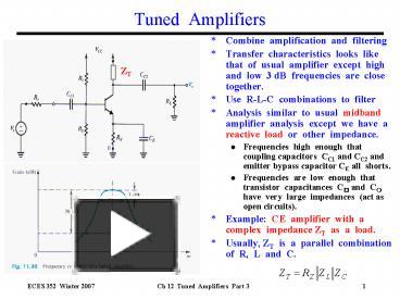 Tuned Amplifiers presentation | free to view
