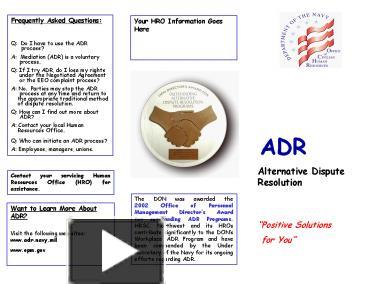 PPT – ADR PowerPoint presentation | free to download - id: 21f05a-ZDc1Z