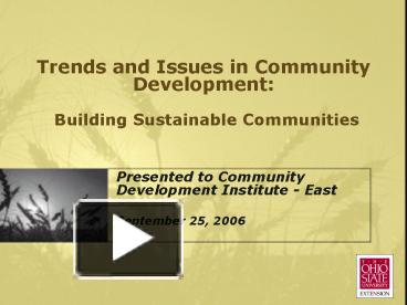 PPT – Trends and Issues in Community Development: Building Sustainable ...