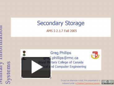 PPT – Secondary Storage AMS I2'1'7 Fall 2005 PowerPoint presentation ...