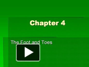 PPT – The Foot and Toes PowerPoint presentation | free to view - id ...
