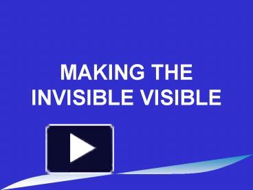 PPT – MAKING THE INVISIBLE VISIBLE PowerPoint presentation | free to ...