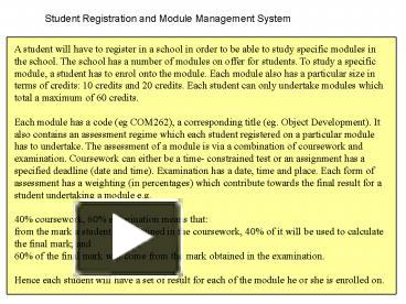 Student Registration and Module Management System presentation | free ...