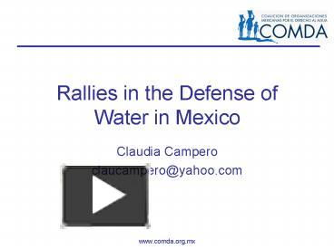 PPT – Rallies in the Defense of Water in Mexico PowerPoint presentation ...