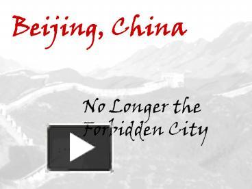 Beijing, China presentation | free to download