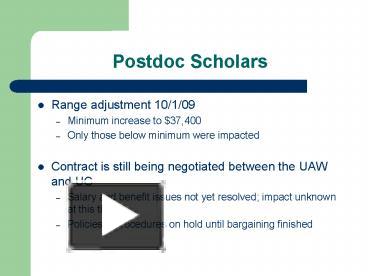 PPT – Postdoc Scholars PowerPoint presentation | free to view - id ...