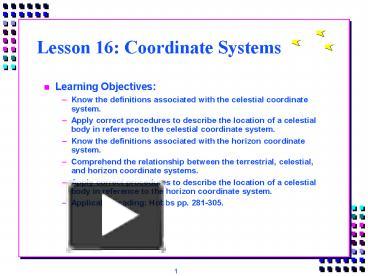 PPT – Lesson 16: Coordinate Systems PowerPoint presentation | free to ...