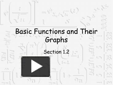 Basic Functions and Their Graphs presentation | free to download