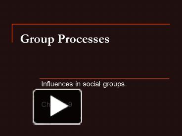 Group Processes presentation | free to view