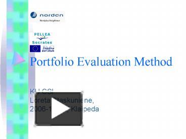 Portfolio Evaluation Method presentation | free to view