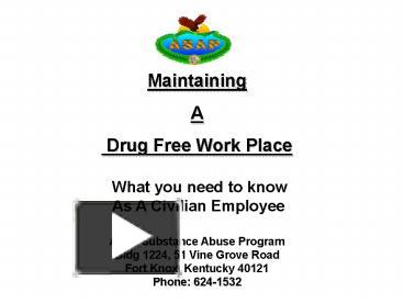 Army Substance Abuse Program presentation | free to view
