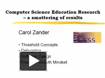 PPT – Computer Science Education Research PowerPoint presentation ...