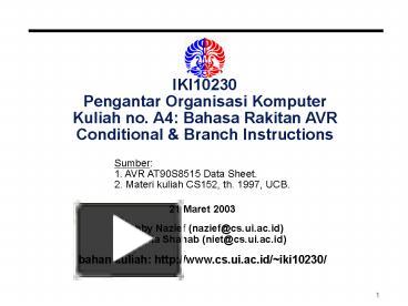 PPT – Pengantar Organisasi Komputer PowerPoint presentation | free to ...
