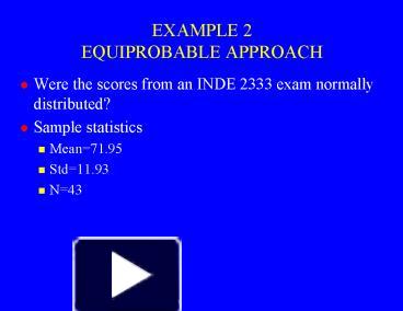 PPT – EXAMPLE 2 EQUIPROBABLE APPROACH PowerPoint presentation | free to ...