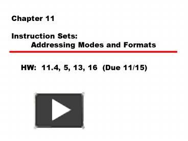 PPT – Chapter 11 Instruction Sets: Addressing Modes and Formats ...