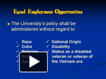 PPT – Equal Employment Opportunities PowerPoint presentation | free to ...