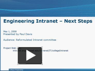 PPT – College of Engineering Intranet PowerPoint presentation | free to ...