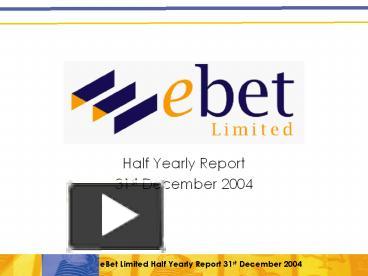 Half Yearly Report presentation | free to view