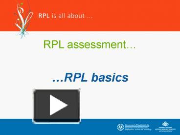 RPL assessment presentation | free to view