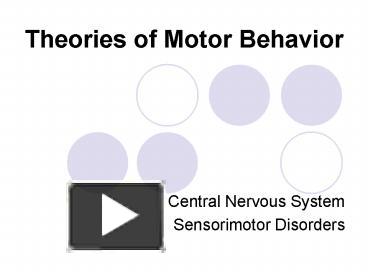 Theories of Motor Behavior presentation | free to view