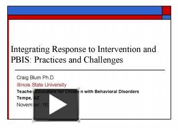 PPT – Integrating Response to Intervention and PBIS: Practices and ...