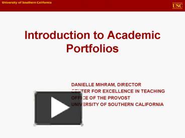 PPT – Introduction to Academic Portfolios PowerPoint presentation ...
