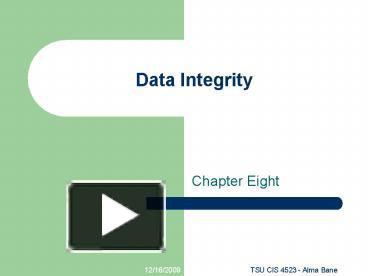 Data Integrity presentation | free to view
