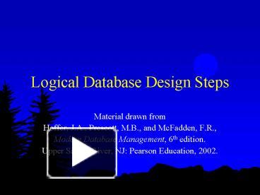 PPT – Logical Database Design Steps PowerPoint presentation | free to ...
