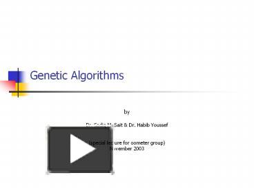 Genetic Algorithms presentation | free to download