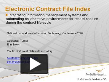 Electronic Contract File Index presentation | free to view