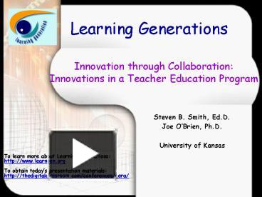 Innovation through Collaboration: Innovations in a Teacher Education ...