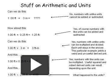 PPT – Stuff on Arithmetic and Units PowerPoint presentation | free to ...