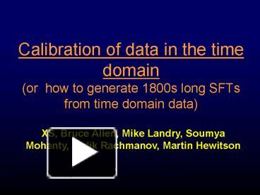 Calibration of data in the time domain or how to generate 1800s long ...