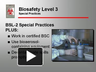 BSL2 Special Practices PLUS: presentation | free to view