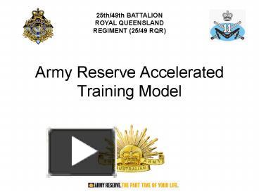 PPT – Army Reserve Accelerated Training Model PowerPoint presentation ...