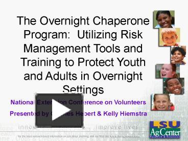 Overnight Chaperone Training presentation | free to view