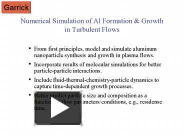 Numerical Simulation of Al Formation presentation | free to download