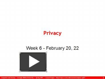 PPT – Privacy PowerPoint presentation | free to download - id: 2272e-ODU2O