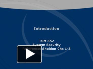 PPT – TSM 352 PowerPoint presentation | free to view - id: 2277c-OGVjO