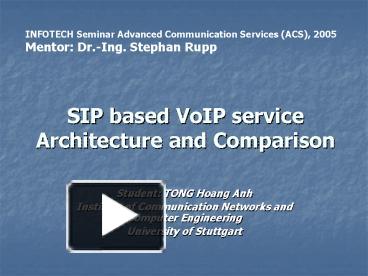 PPT – SIP based VoIP service Architecture and Comparison PowerPoint ...