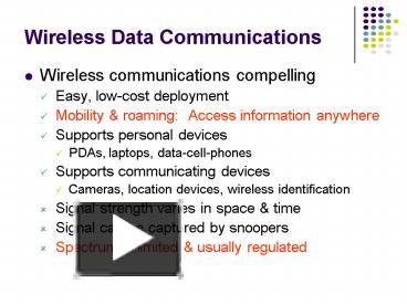 PPT – Wireless Data Communications PowerPoint presentation | free to ...