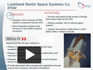 Lockheed Martin Space Systems Co' EPDM presentation | free to view