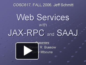 PPT – Web Services with JAXRPC and SAAJ PowerPoint presentation | free ...