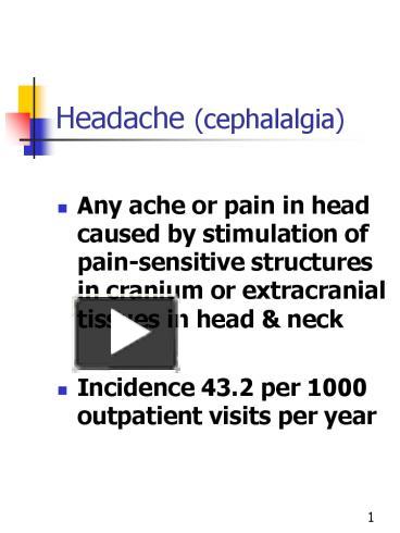 Headache cephalalgia presentation | free to view