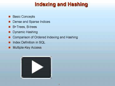 PPT – Indexing and Hashing PowerPoint presentation | free to download ...