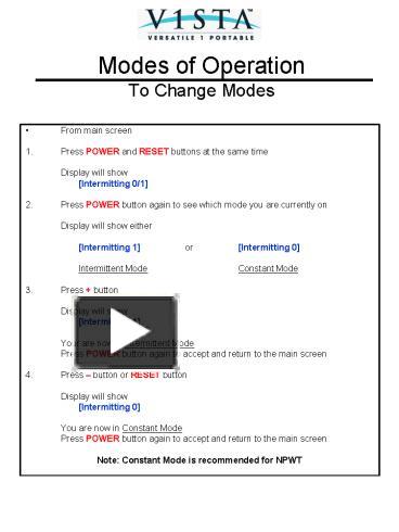 PPT – Modes of Operation To Change Modes PowerPoint presentation | free ...